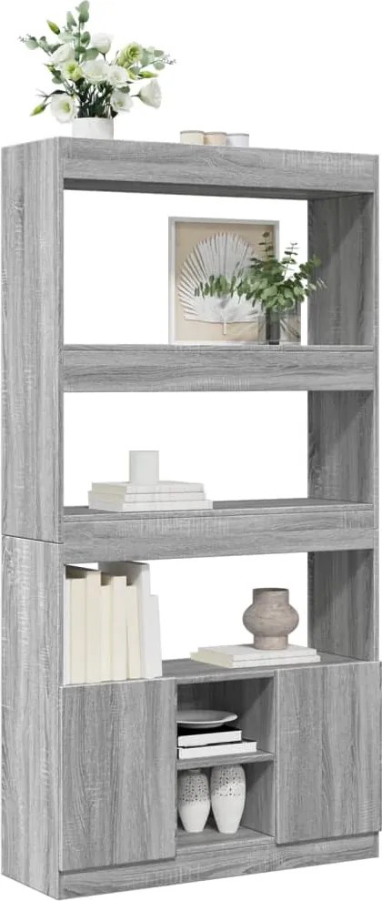 Skříň highboard šedá sonoma 92 x 33 x 180 cm kompozitní dřevo 3309623