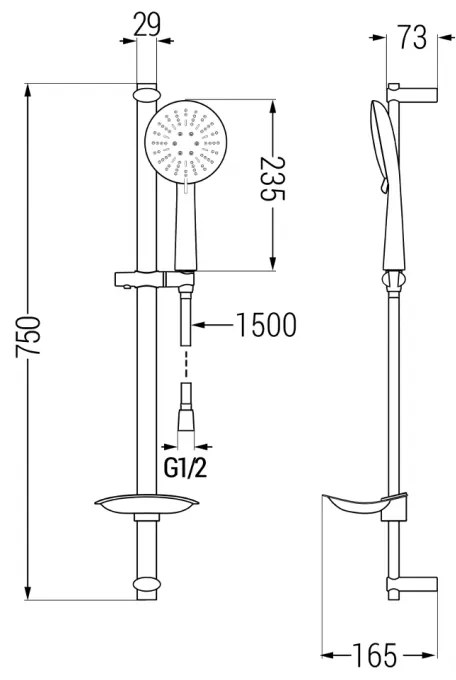 Posuvný sprchový set MEXEN DB67 chrom