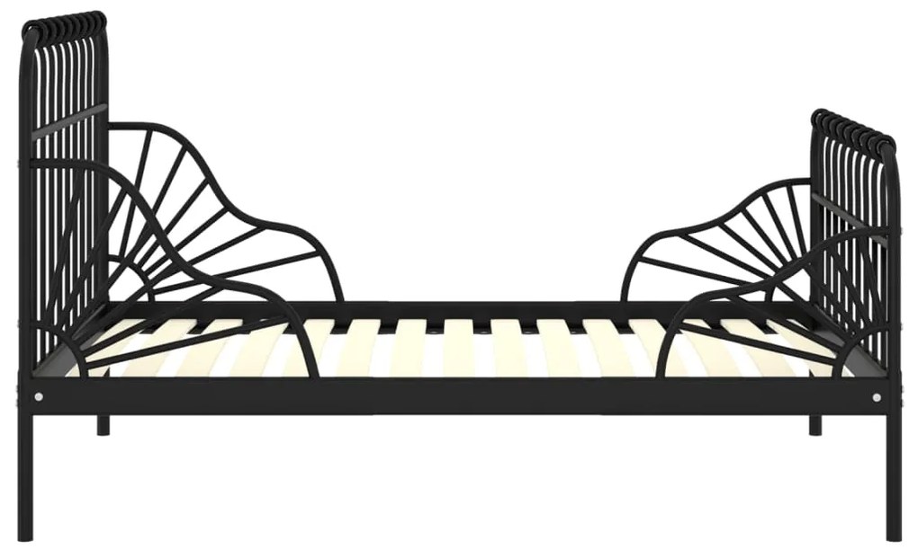 vidaXL Marketos Prodloužitelný rám postele černý kov 80 x 130/200 cm
