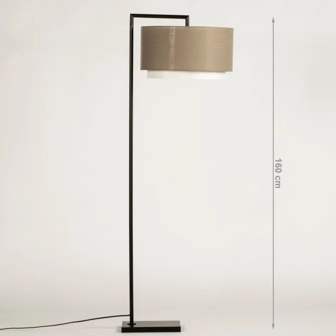 Stojací designová lampa Pallas Soffito Taupe and Black