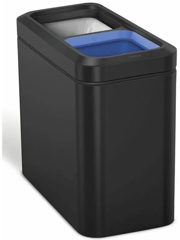 Odpadkový koš na tříděný odpad, simplehuman 20 l (10/10), otevřený, matná černá ocel