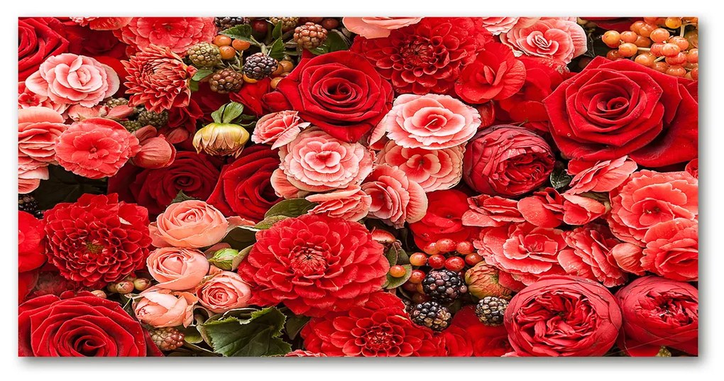 Moderní akrylový fotoobraz Červené květiny