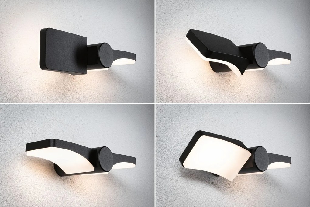 P 94766 LED venkovní nástěnné svítidlo Pekana IP44 300x130mm 3000K 2x6W 230V antracit hliník - PAULMANN