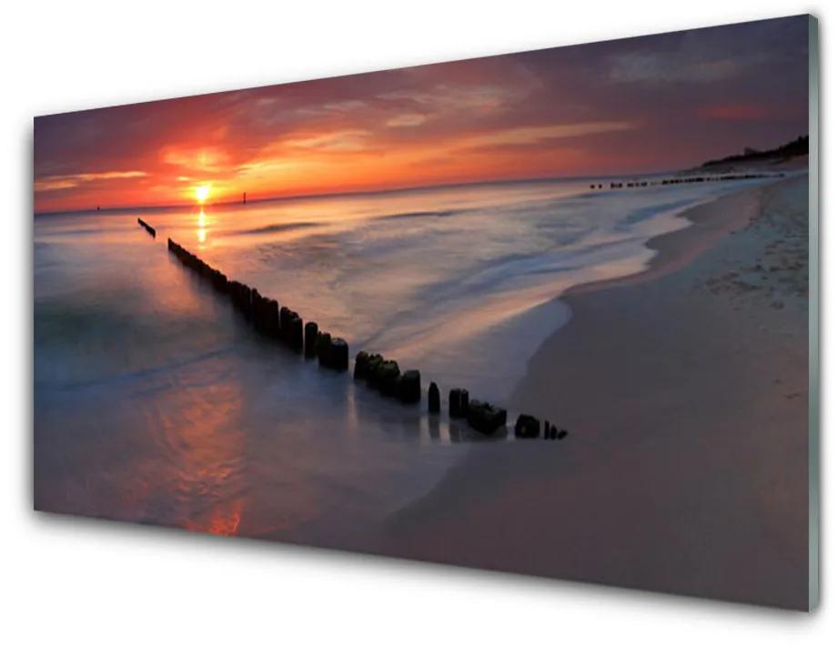 Obraz na skle Pláž Moře Krajina 100x50 cm