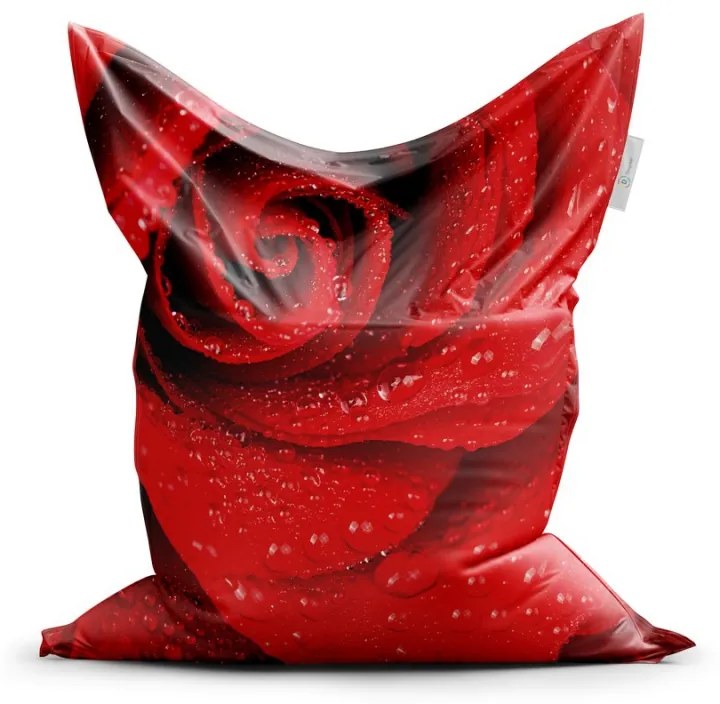 Sedací vak - Červená růže (150x100 cm) - Sablo.cz