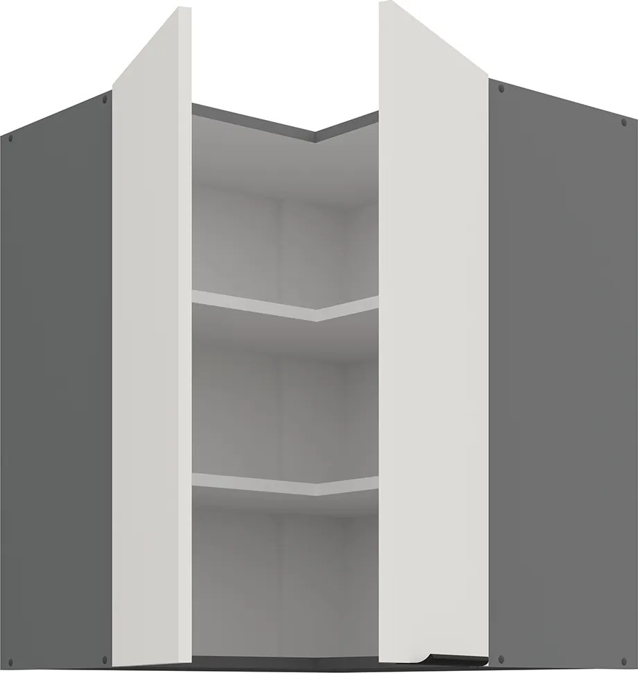 ARIA aw | horní kuchyňská skříňka 60x60 GN-72 2F (90°) rohová s policemi | 60x60 cm | antracit/bílá