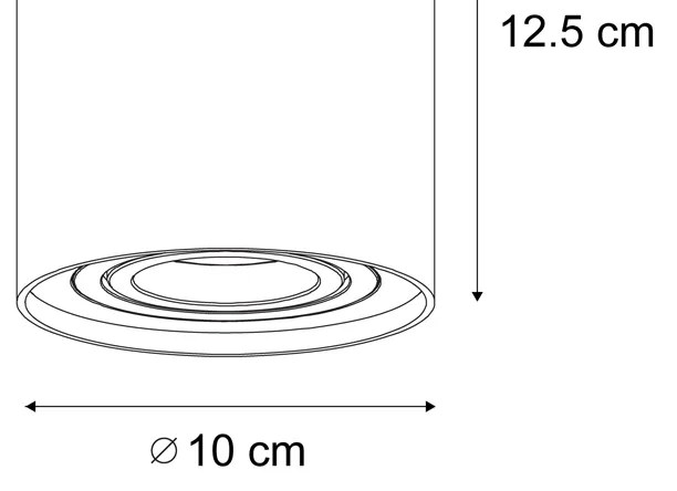 Sada 4 moderních přisazených bodových světel béžová GU10 50mm otočná a naklápěcí - Rondoo Up
