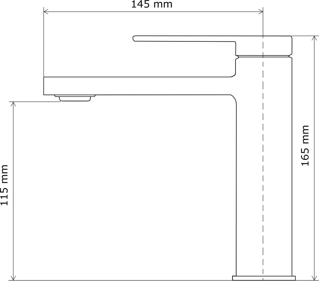 Gamma Rossa, umyvadlová baterie h-165, růžové zlato, GMA-BRAU-RGD