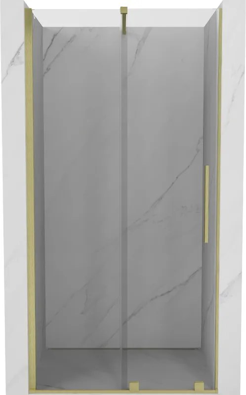 Mexen Velar posuvné sprchové dveře 110 cm, transparentní, zlaté kartáčované - 871-110-000-01-55