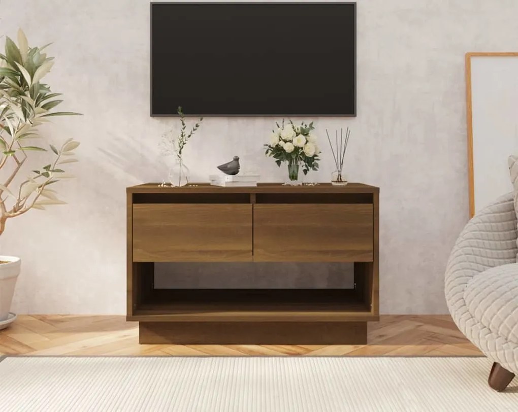 vidaXL TV skříňka 70 x 41 x 44 cm kompozitní dřevo [812975] Barva: hnědý dub