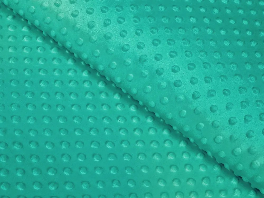 Biante Dětský povlak na polštář Minky 3D puntíky MKP-047 Tyrkysově zelený 40 x 60 cm