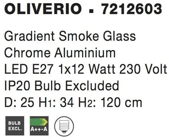 Nova Luce Závěsné svítidlo OLIVERIO, 25cm, E27 1x12W