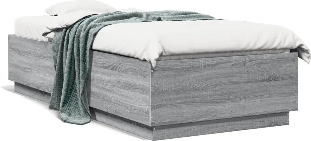 Rám postele s LED osvětlením šedý sonoma 100 x 200 cm kompozit 3209630