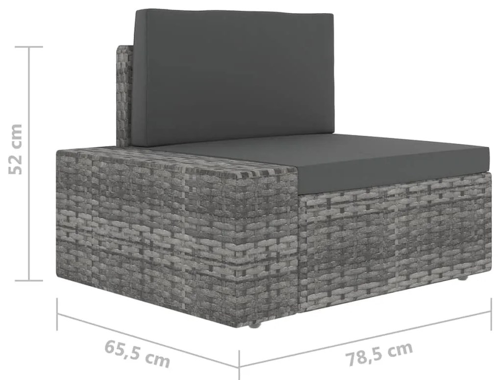 vidaXL Marketos 5dílná zahradní sedací souprava polyratan šedá