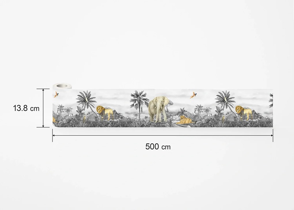 Dětská samolepící bordura na zeď Jungle | 5 m x 13.8 cm | DWBD8179