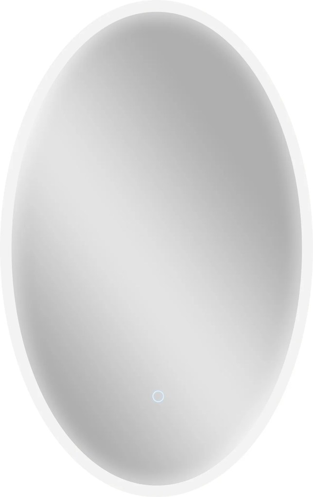 HOMCOM koupelnové zrcadlo s osvětlením 80 x 50 cm, oválné LED zrcadlo, proti zamlžení, 3 barvy světla, stmívatelné, transparentní