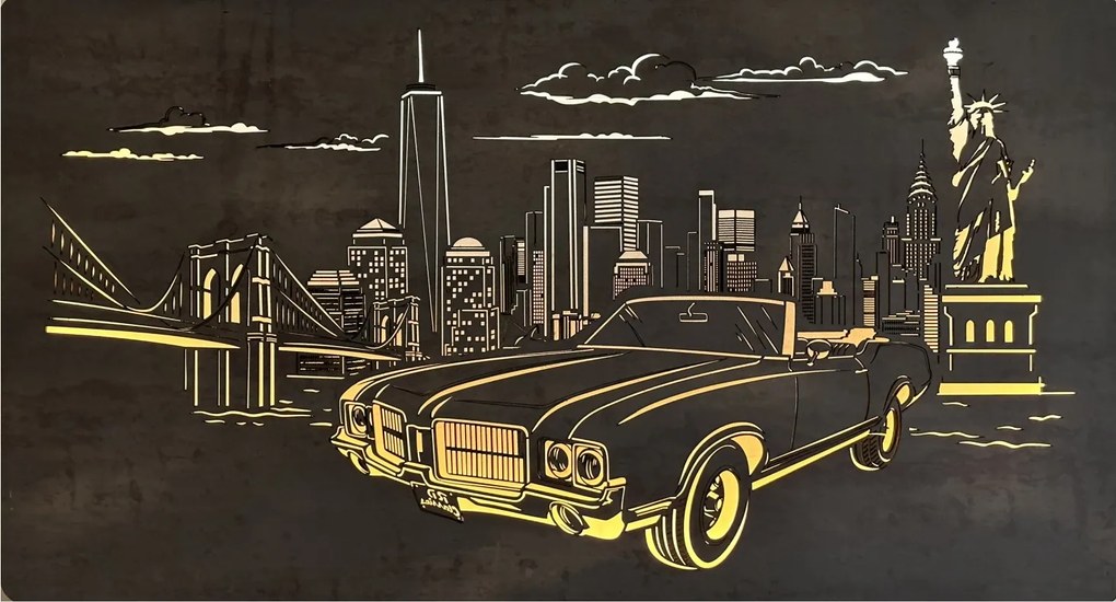 Li-Go "New York" světelný obraz 230V 110x60 cm provedení povrchu: jedle