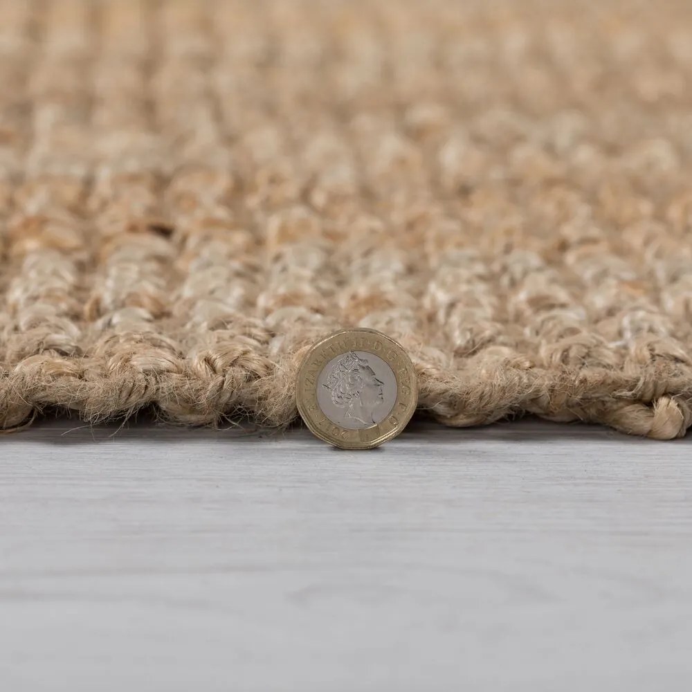 Flair Rugs, Kusový koberec Sarita Jute Boucle Natural, 200x290, béžová, chodba / předsíň