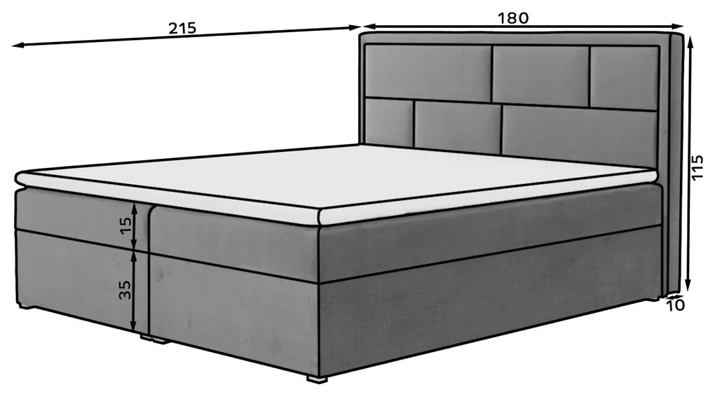 Eltap Čalouněná postel Meron s úložným prostorem Materiál a barva potahu: Dora 95 - šedá, Rozměr: 140x200