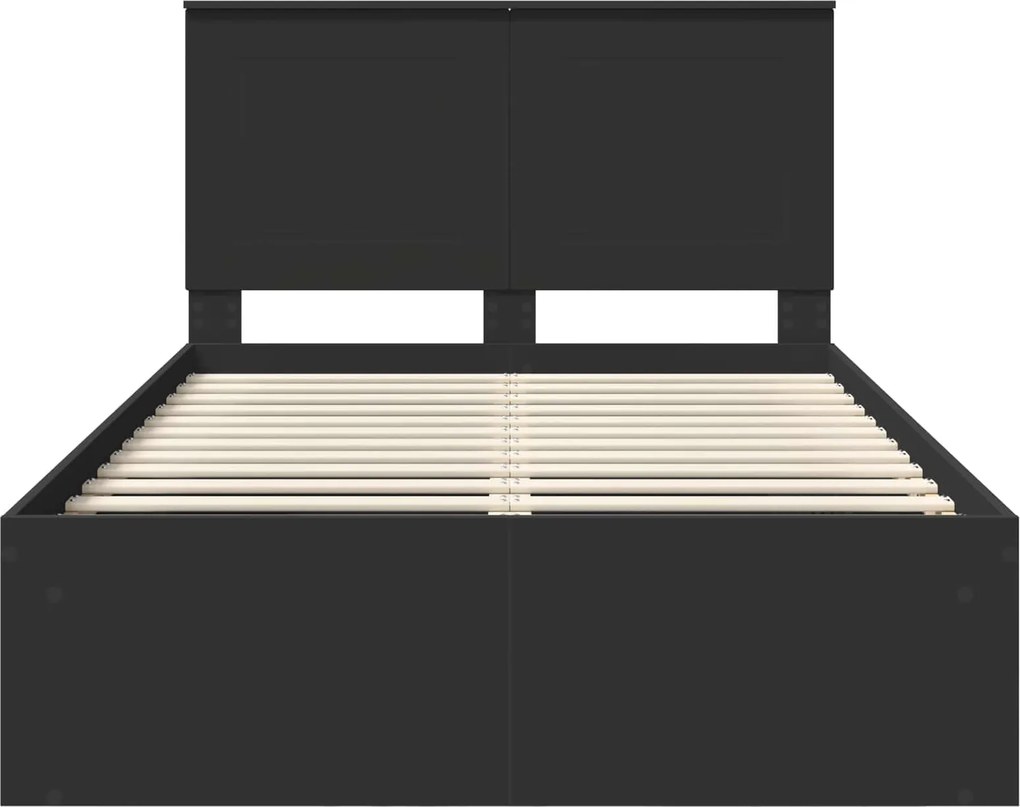 Rám postele s čelo Černá 120 x 200 cm Masivní borové dřevo 3409382