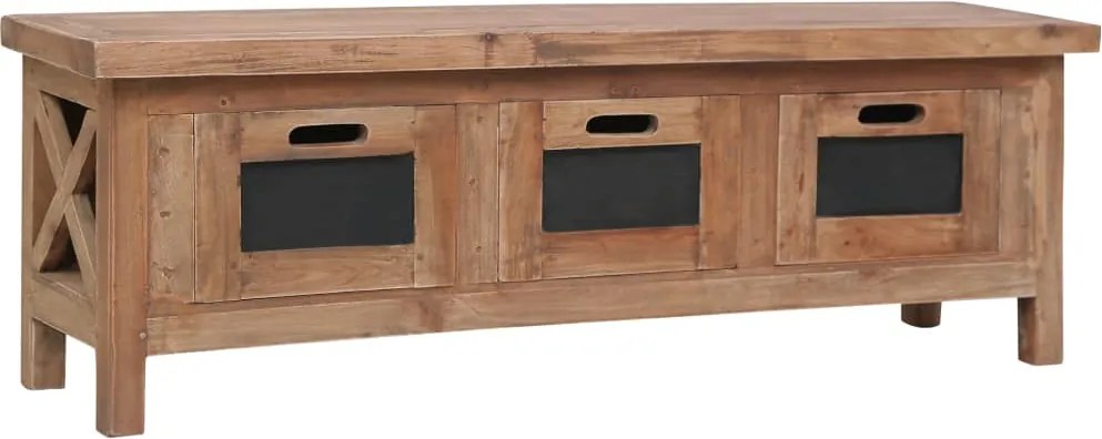 TV stolek se 3 zásuvkami 120 x 30 x 40 cm masivní mahagon 283913
