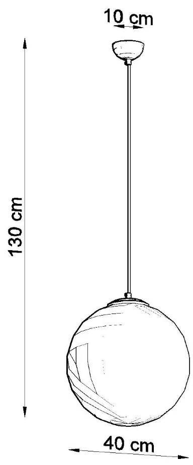 Závěsné svítidlo Ugo, 1x bílé skleněné stínítko, (fi 40 cm), g