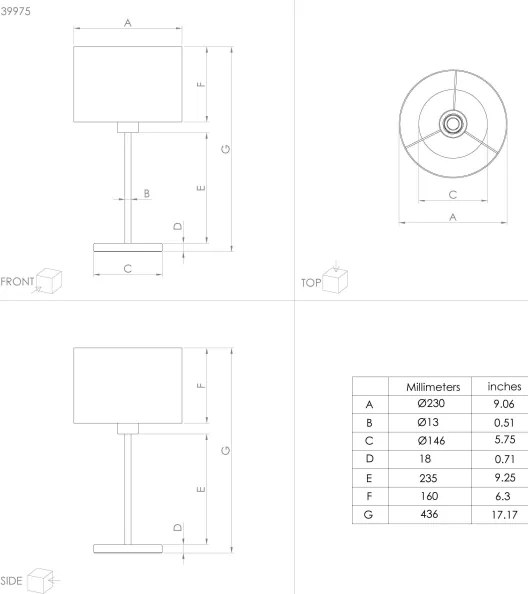 Eglo 39975 - Stolní lampa CASUARITA 1xE27/40W/230V modrá/zlatá