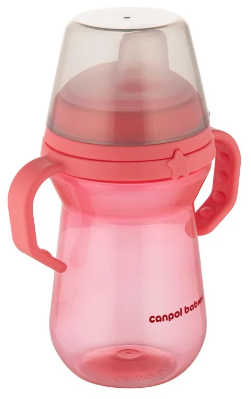 Canpol babies Hrneček se silikonovým pítkem FirstCup 250ml růžový