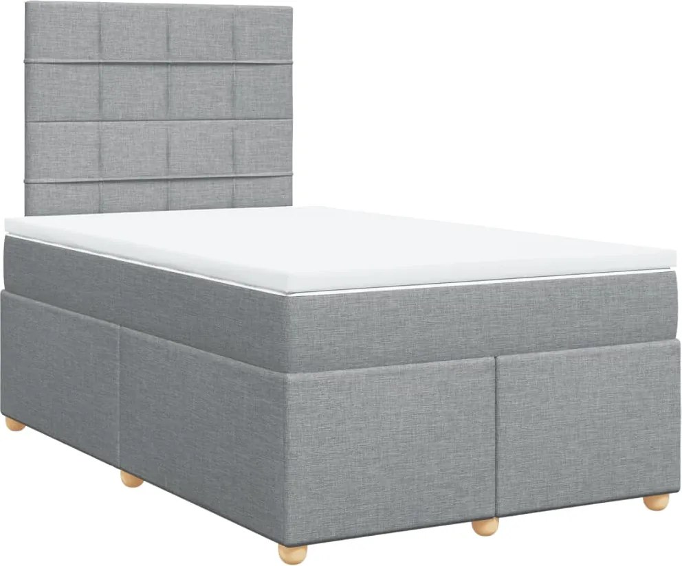 Box spring postel s matrací světle šedá 120 x 200 cm textil 3291247