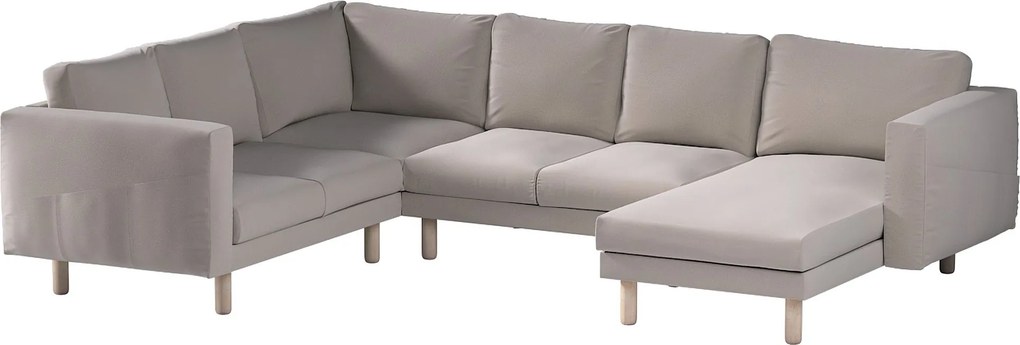 Potah na pohovku IKEA Norsborg rohová, 5-místná se šezlongem barva béžová látka sametová