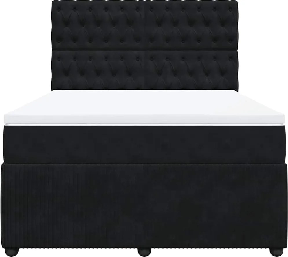 Box spring postel s matrací černá 140 x 190 cm samet 3292342