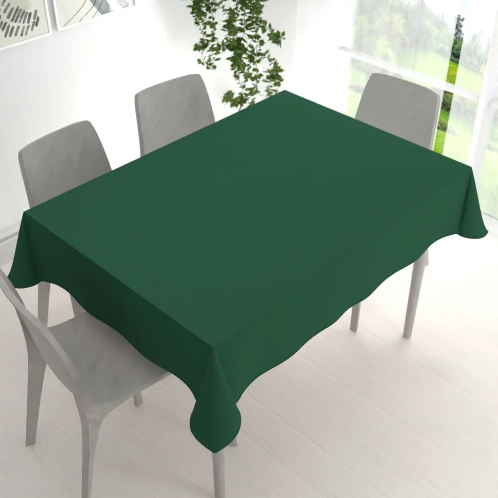 Biante Obdélníkový bavlněný saténový ubrus ST-014 Zelený 80x120 cm