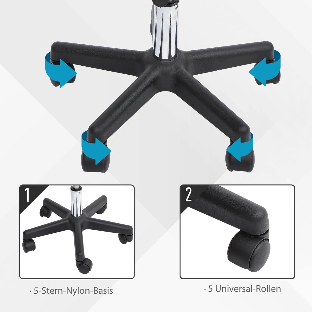 HOMCOM Rolling stool Pracovní stolička Kosmetická stolička Otočná stolička Stolička Profesionální salon | Aosom