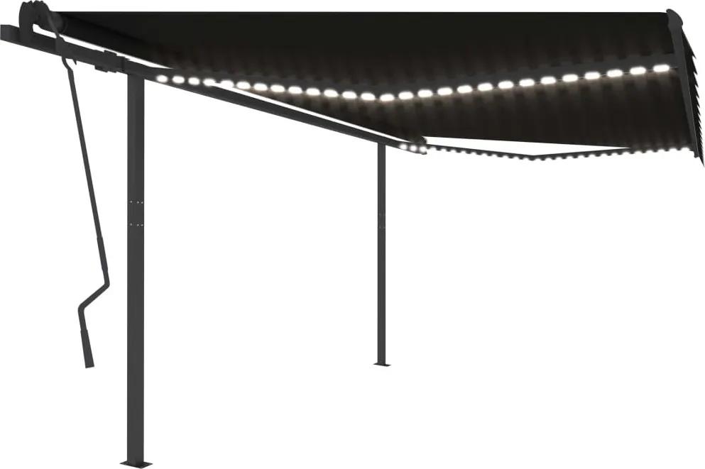 vidaXL Automatická markýza LED a senzor větru 4,5 x 3,5 m [3070252] Barva: krémová