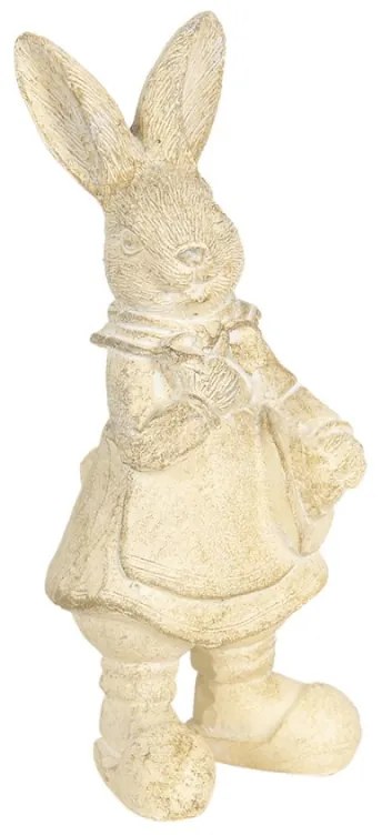 Krémová velikonoční dekorace králíka Métallique – 6x6x13 cm