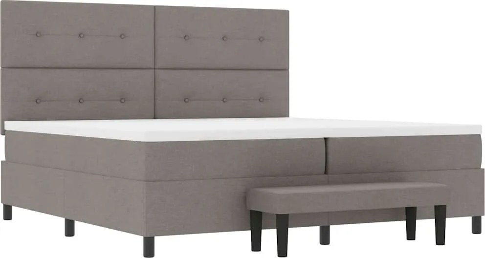 Postel s boxspringem s čelo Taupe 200 x 200 cm textil 3344097