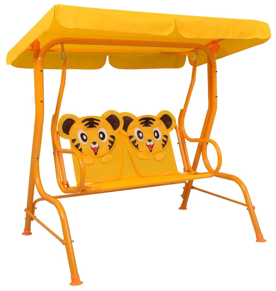 48098 vidaXL Dětská houpací lavice žlutá 115 x 75 x 110 cm textil