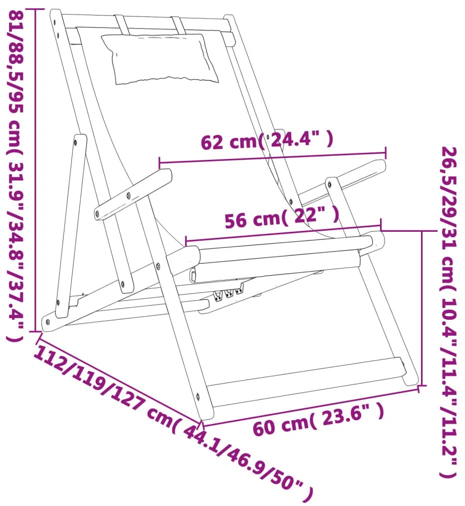 Skládací plážová křesla 2 ks modrá textil,  3214481