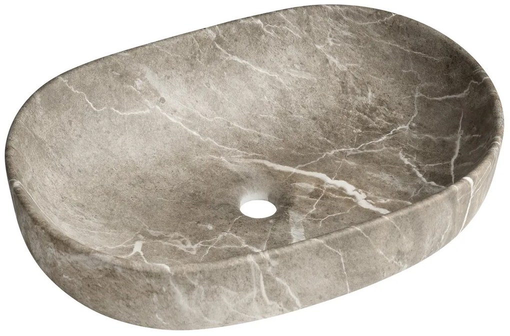 Sapho Sapho, CALEO keramické umyvadlo na desku 60x42cm, breccia marmor, CA590BM