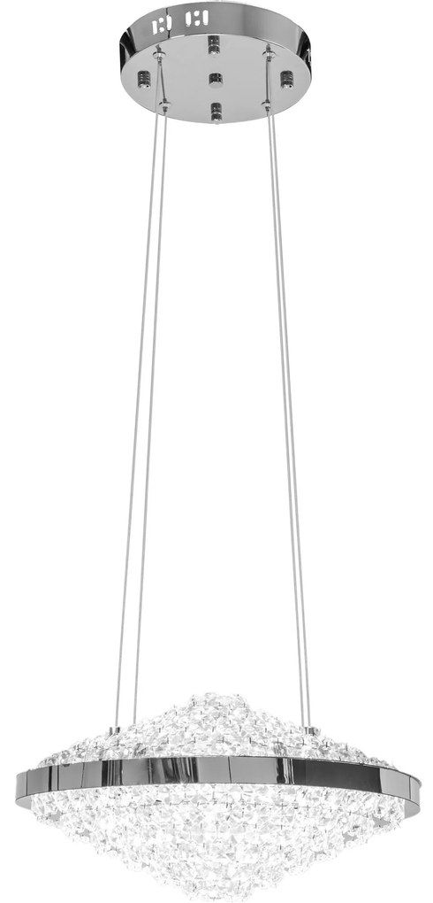 Toolight - Křišťálová závěsná lampa APP774-1CP + dálkové ovládání, chromová, OSW-05025