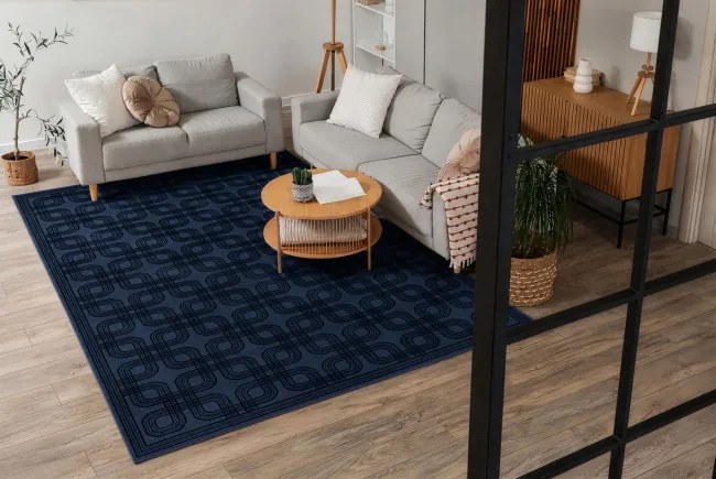 Koberec AURA J2556A tmavě modrý