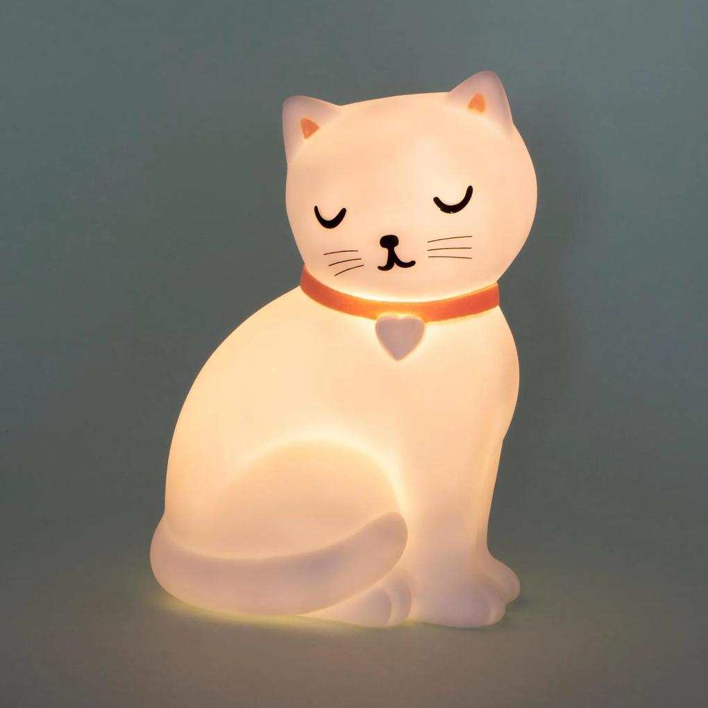 sass & belle Noční světýlko Cutie Cat, bílá barva, plast