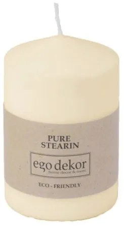 Svíčka Ego dekor ECO TOP, stearin, rozměr 6.5 x 10 cm, krémová