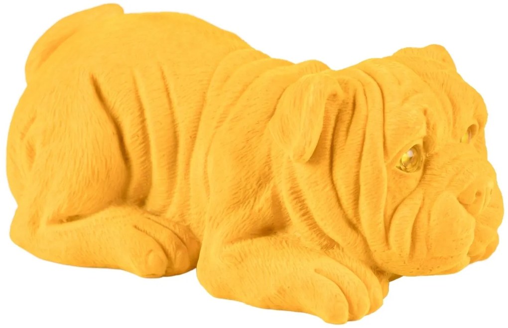 Žlutá dekorativní svítící soška Bold Monkey Devilish Bulldog
