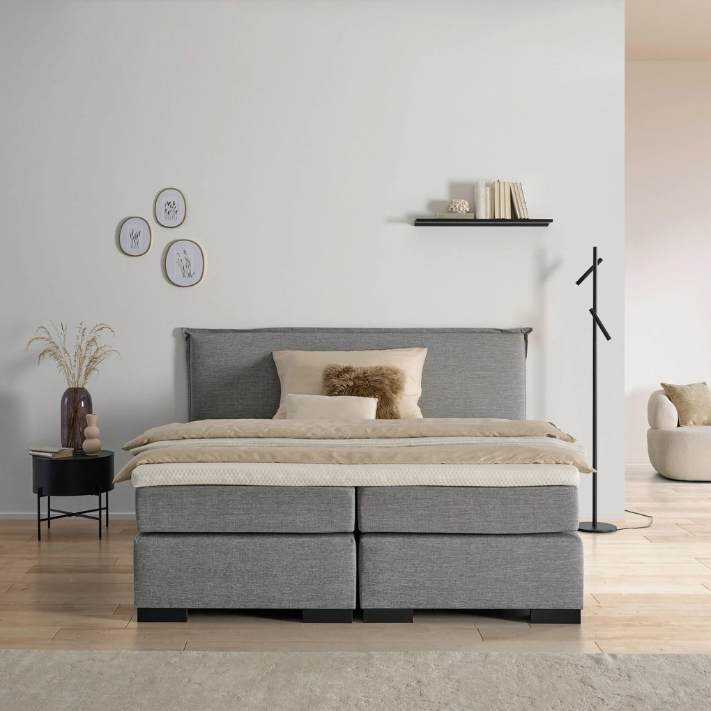 XXXLutz POSTEL BOXSPRING, 180/200 cm, antracitová, šedá, béžová, ecru MID.YOU - Manželské postele - 001651000104