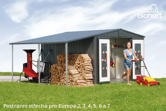 Biohort Postranní střecha pro EUROPA 6,7 Barva: tmavě šedá metalíza