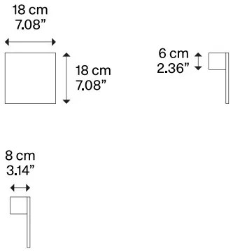 Lodes Puzzle Single Square, svítidlo pro nepřímé osvětlení, 15W LED 2700K stmívatelné, černá, 18x18cm