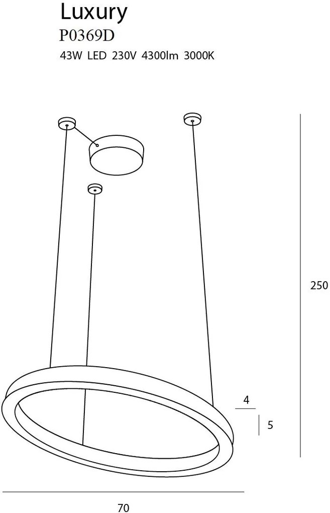 Maxlight Závěsné svítidlo Maxlight P0369D LUXURY 70 cm