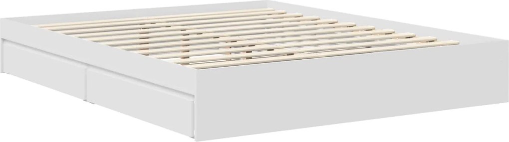 Postel s úložným prostorem Bílá 160 x 200 cm Kompozitní dřevo 3408438
