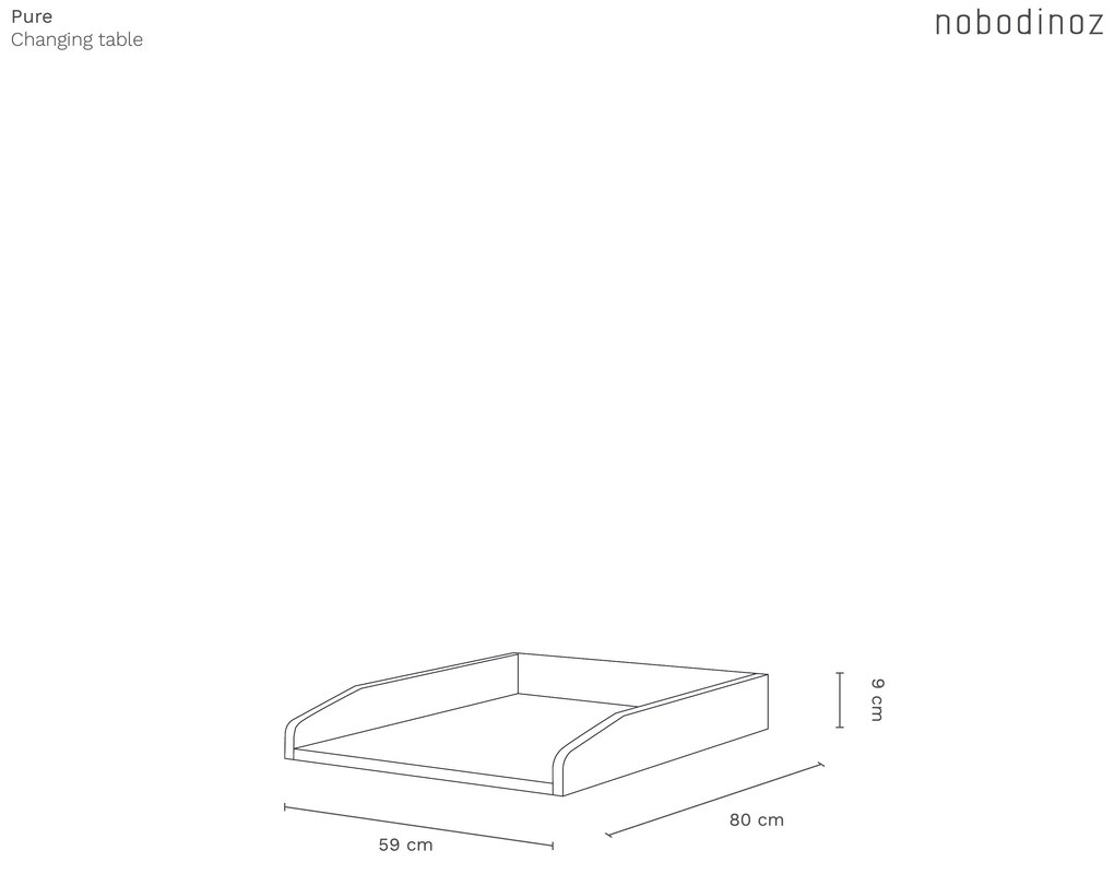 Nobodinoz Přebalovací pult Pure dubový masív